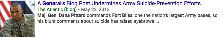 Wounded Times: OMG! Maj. General Pittard Credited for Suicide Prevention!