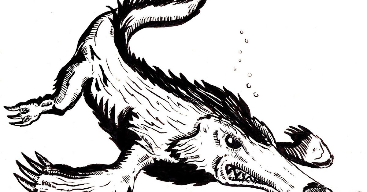 Inktober Monstrosities: B for Bunyip