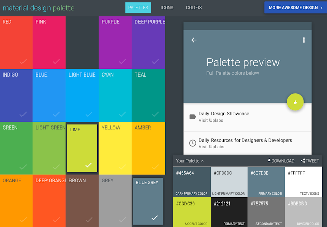 Material Design: Paleta de colores