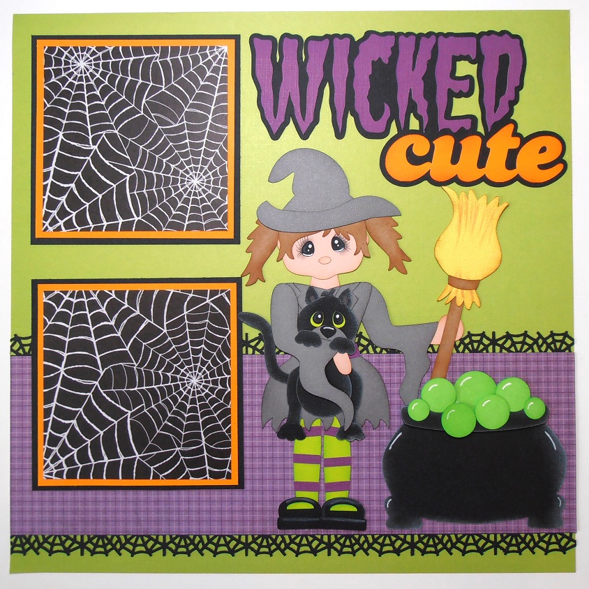 BLJ Graves Studio: Wicked Cute Halloween Witch Scrapbook Page
