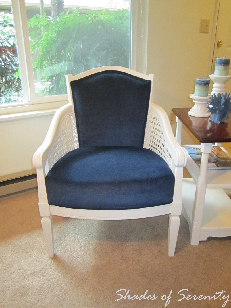 Shades of Serenity: Cane Chair Makeover - Reveal