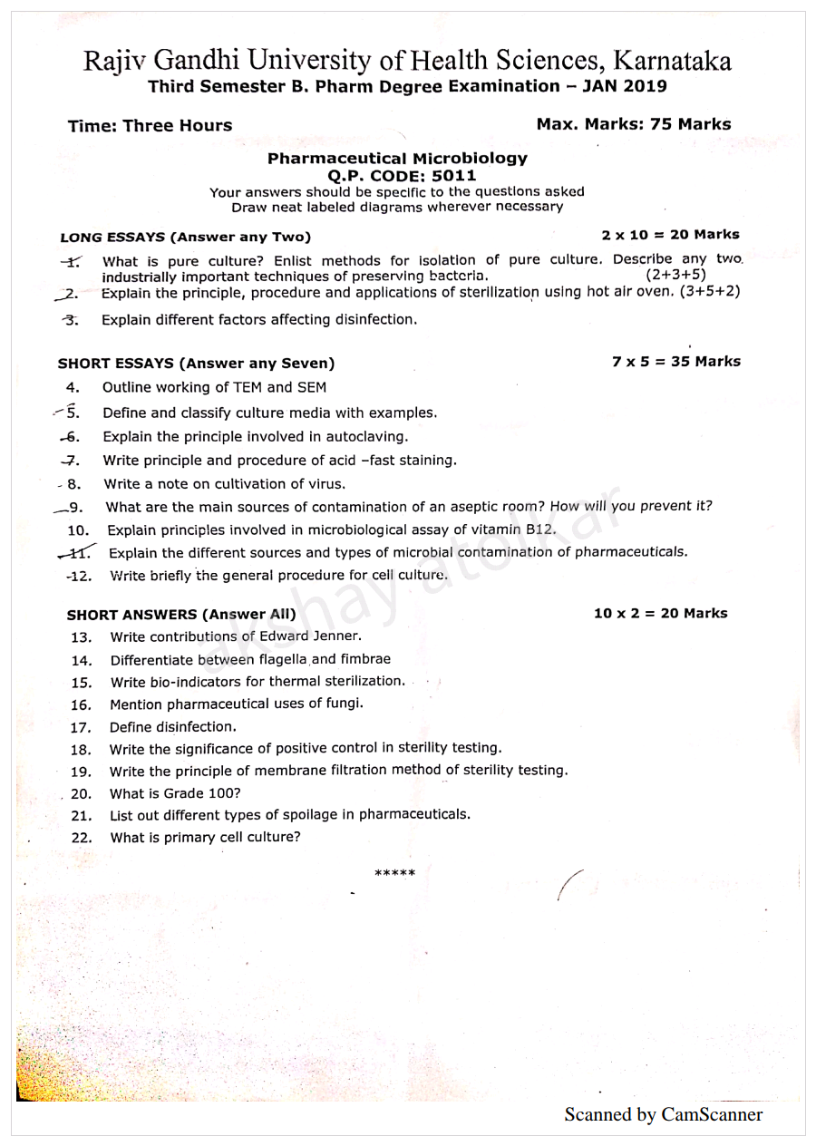 Download B.pharmacy 3rd semester all question papers of Rajiv Gandhi ...