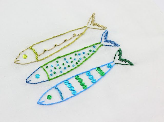 big B: Sparkly Fish Embroidery