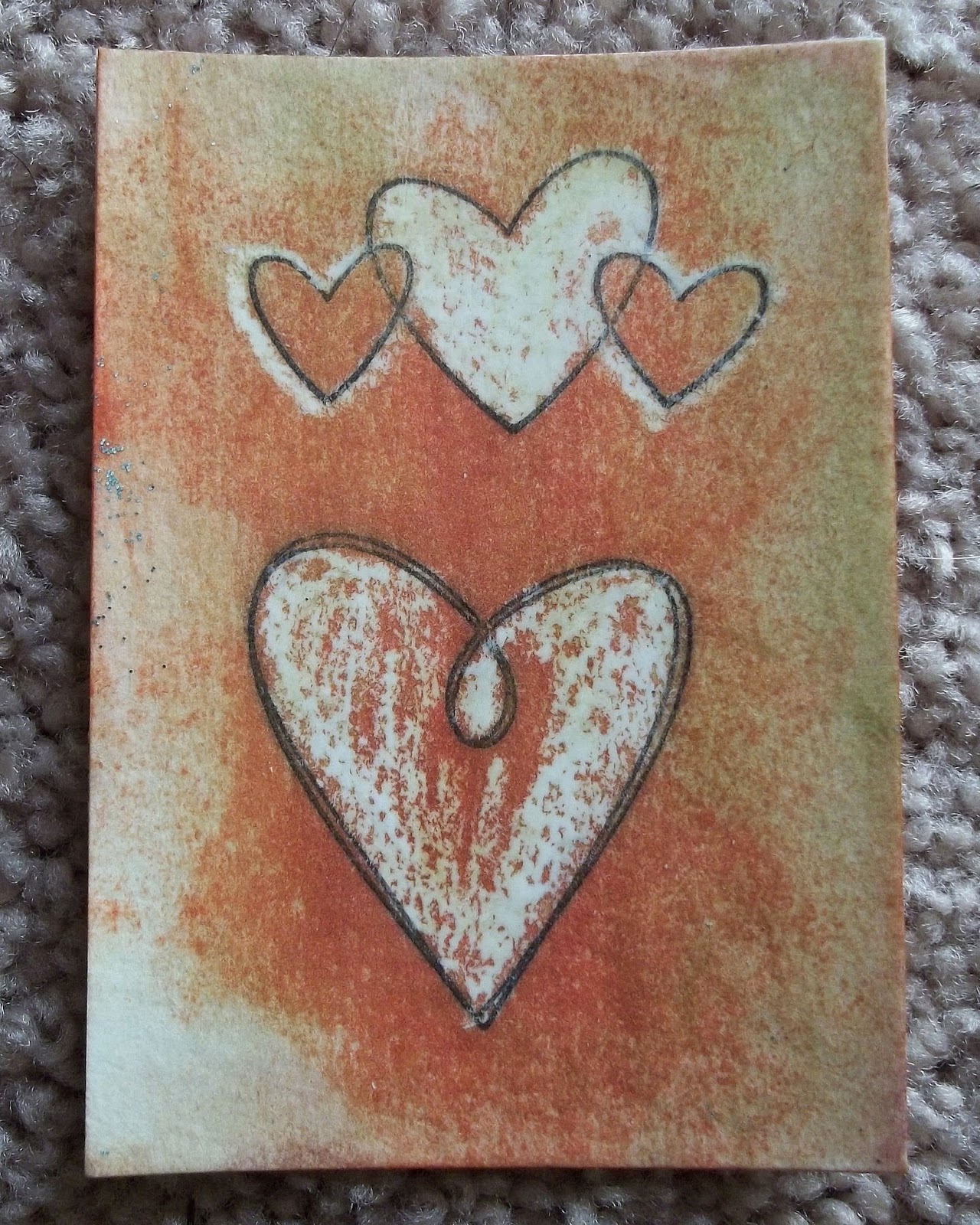 The Embellished Artist: Stamping & Crayon Resist ATC's