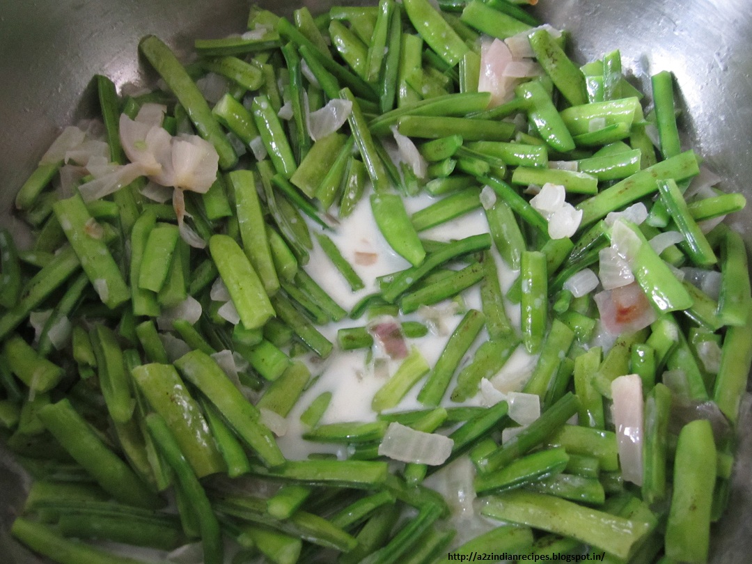 a2zindianrecipes: Cluster Beans with Grountnuts / Shengdanyachi Gawar Bhaji