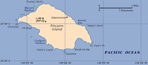 MAPS OF PITCAIRN ISLANDS - UNITED KINGDOM ~ Klima Naturali™