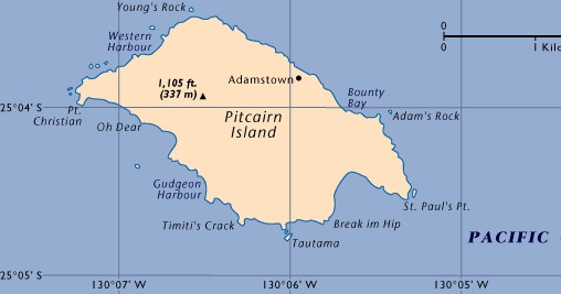 MAPS OF PITCAIRN ISLANDS - UNITED KINGDOM ~ Klima Naturali™