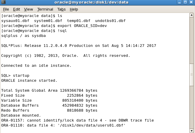 Sqlandsai How To Fix Data File Ora 01110 Data File 4 Disk1dev