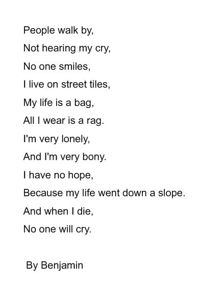 St Joe's Blog: Poetry on being homeless