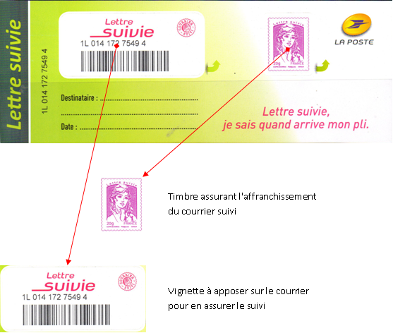 suivre une lettre suivie par la poste