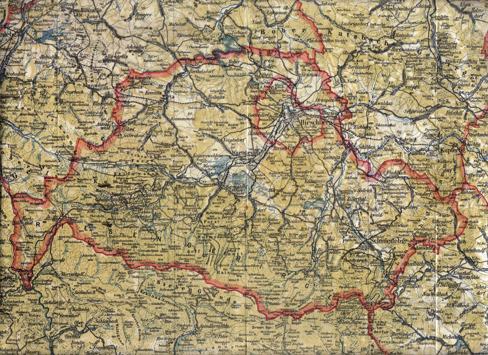 Flemmings Handkarte von Schlesien: Kreis Hirschberg | Serwis Ekologiczny