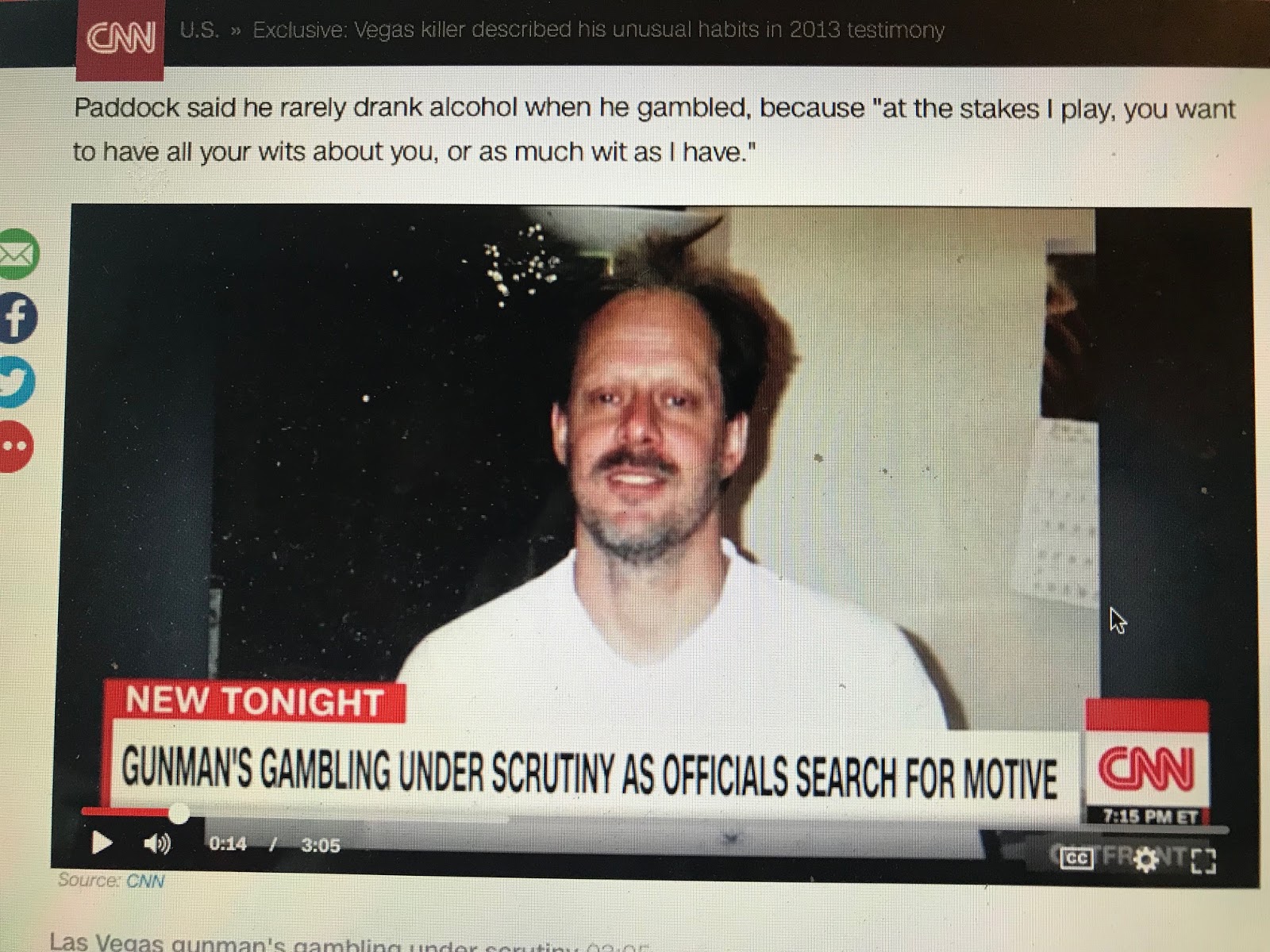 Steven Paddock's Mental Illness