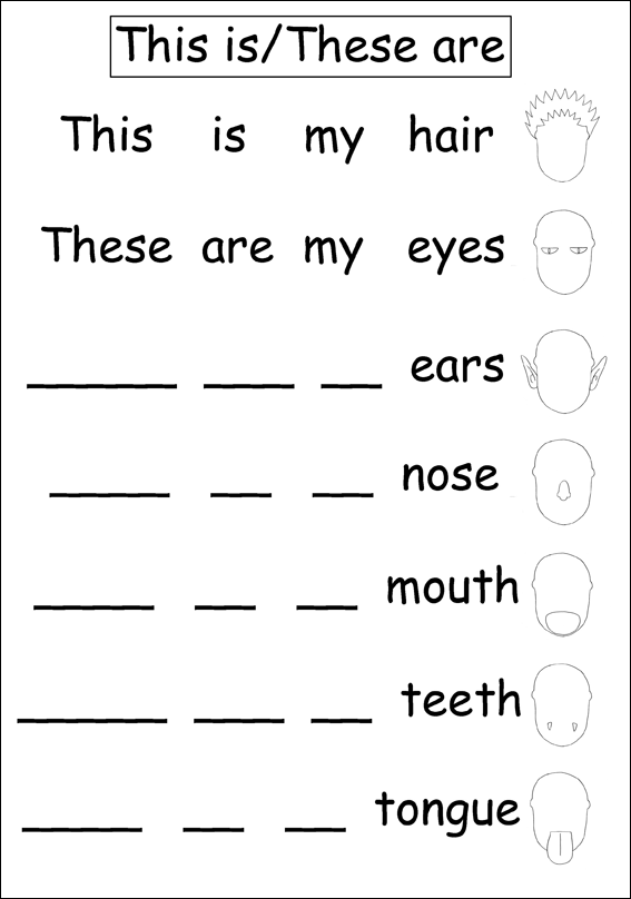 Fichas de inglés: Ficha This is-These are 1: Worsheets This is