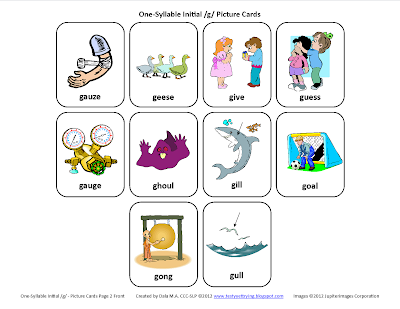 Testy yet trying: Initial G: Free Speech Therapy Articulation Picture Cards