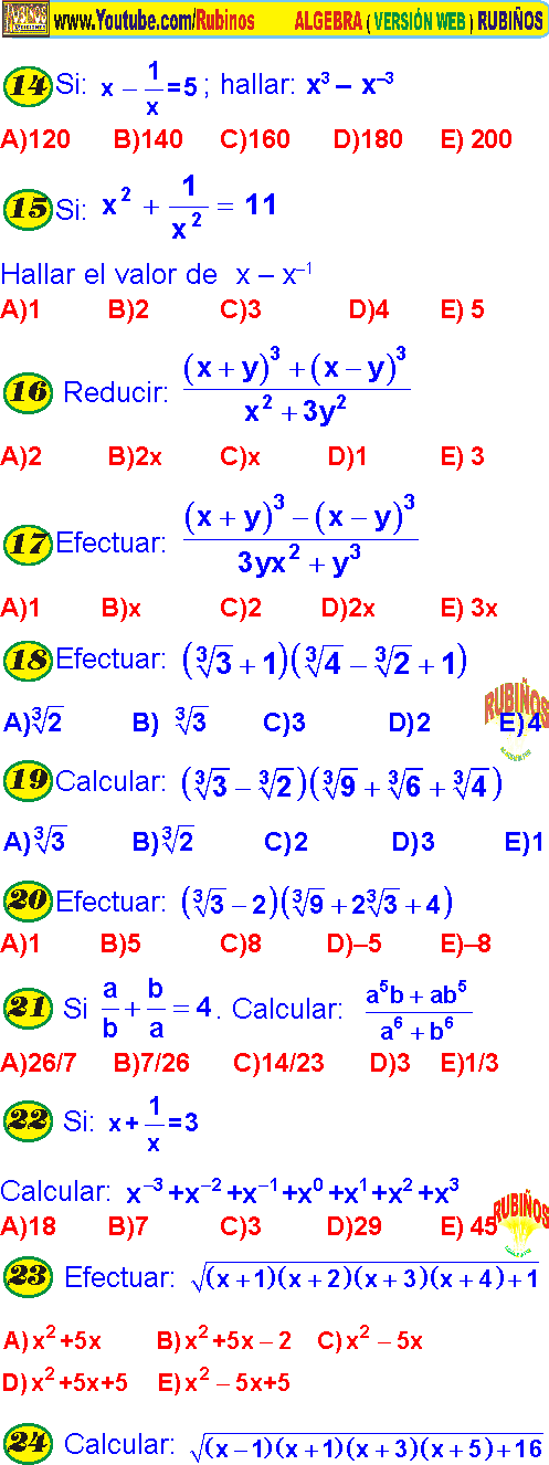 PRODUCTOS NOTABLES EJERCICIOS RESUELTOS