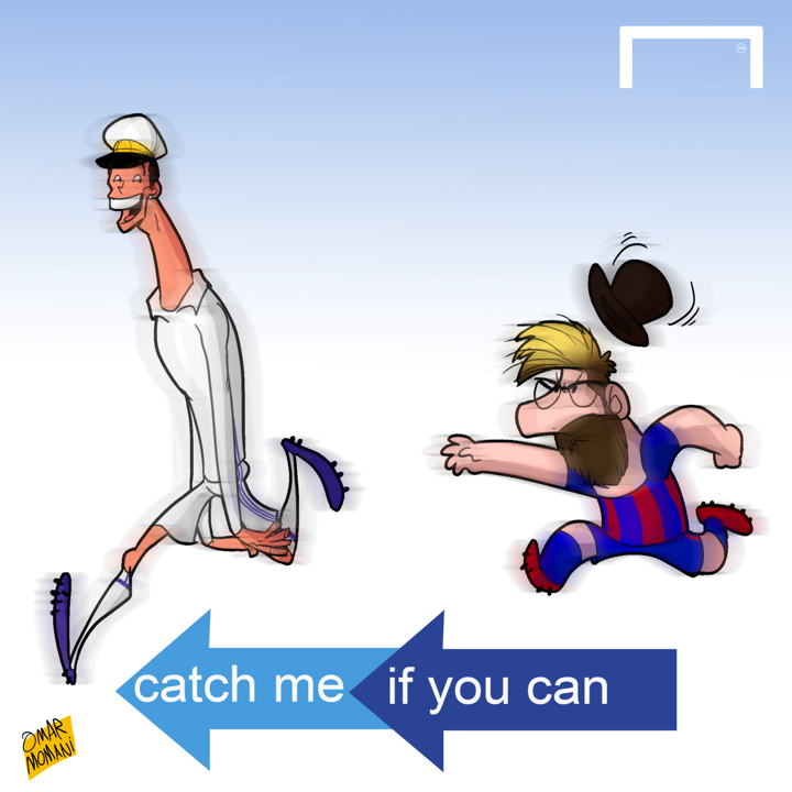 Omar Momani cartoons: Messi can't catch Cristiano