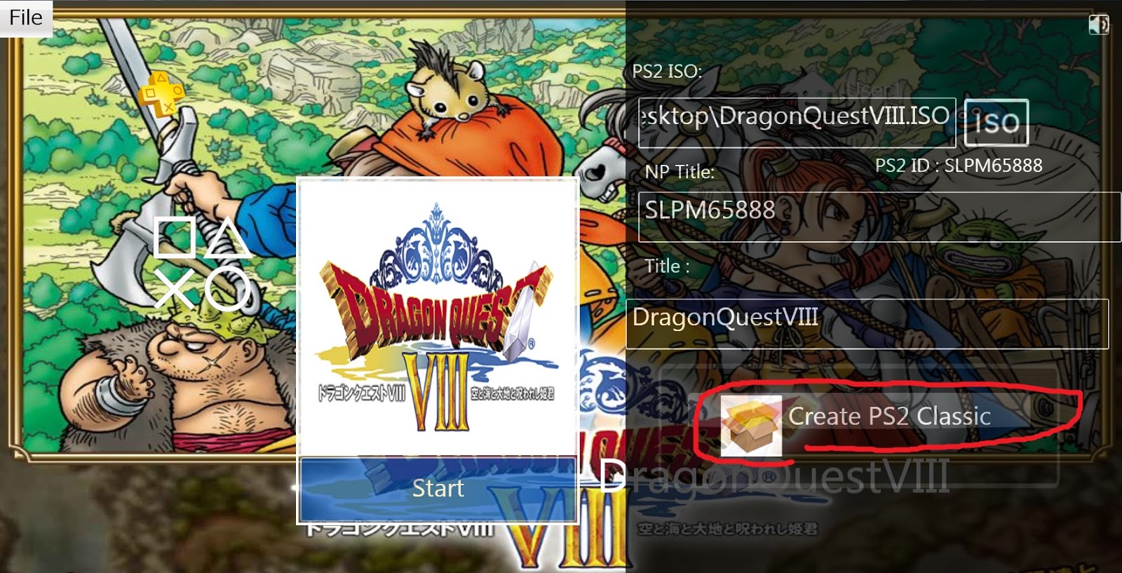 PS4 PS2のPKGを作成する方法(PS4 - PS2 Classics Gui)