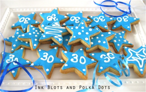 Ink Blots & Polka Dots: 30th Birthday Royal Icing Cookies