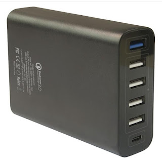 Type-C + QC3.0 Quick Charge with 6 Port, Desktop Style Quick Charger ...