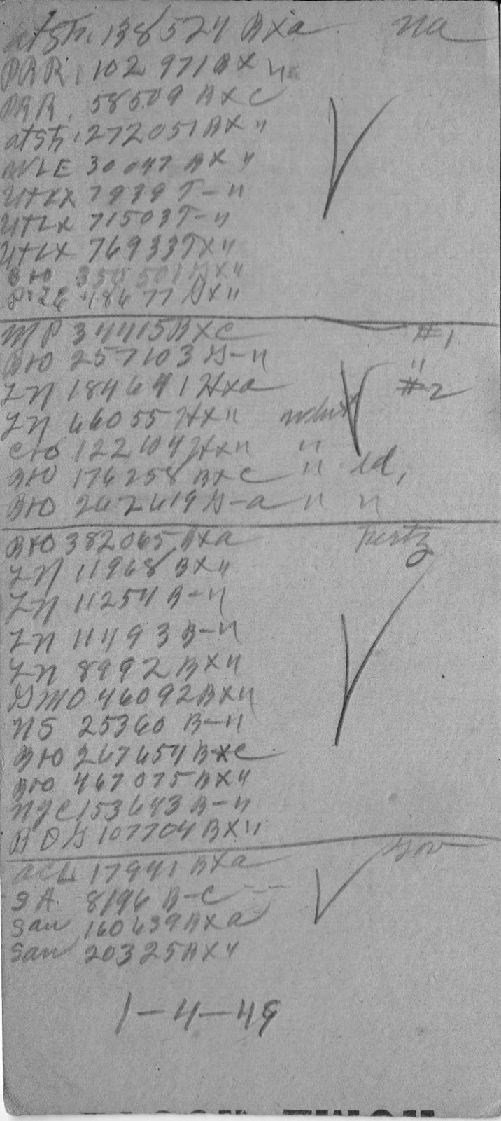 Randy's Layout Blog: Operations: Switch Lists