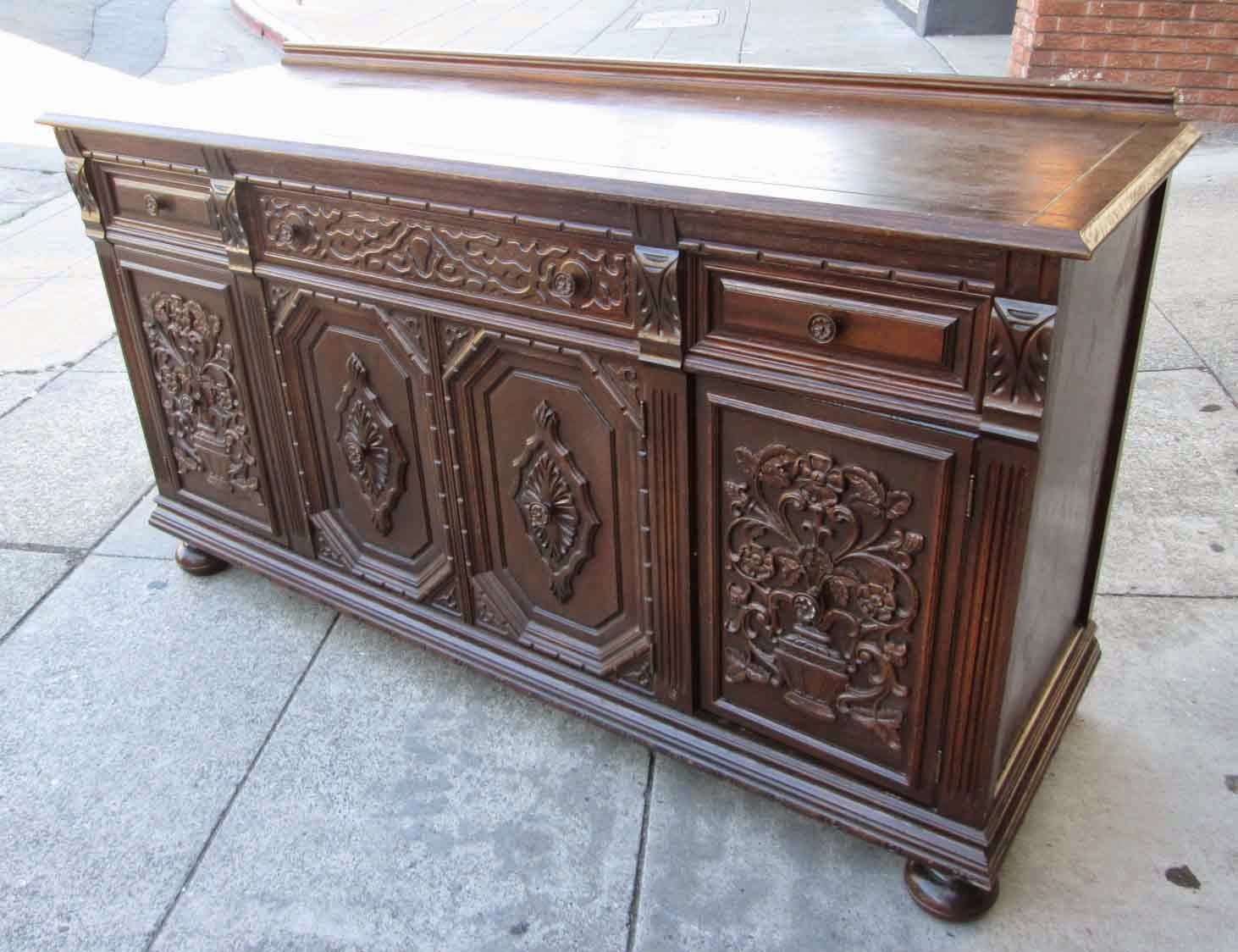 UHURU FURNITURE & COLLECTIBLES: SOLD Dark Wood Buffet - $115
