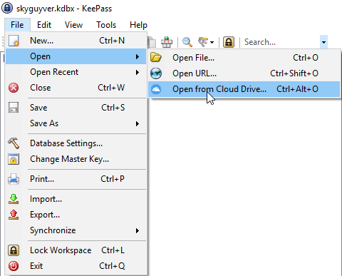 skytechguyver: Keepass + KeeAnywhere plugin