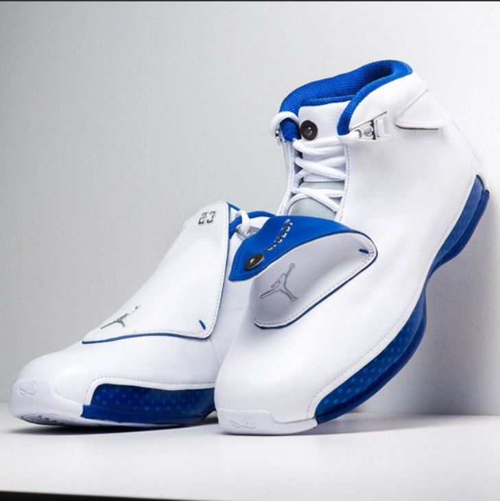 THE SNEAKER ADDICT: Air Jordan 18 Sport Blue Retro Sneaker (Images ...