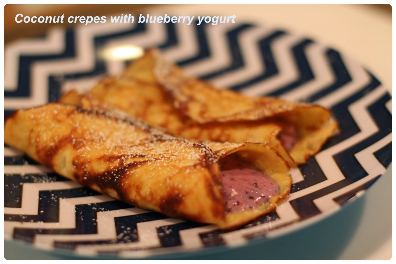 The Pink Devil: Coconut crepes with blueberry fillings