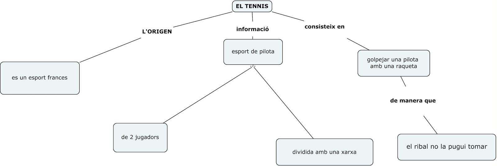 Bloc de la Biblioteca de l'escola Sant Miquel: MAPA CONCEPTUAL:EL TENNIS