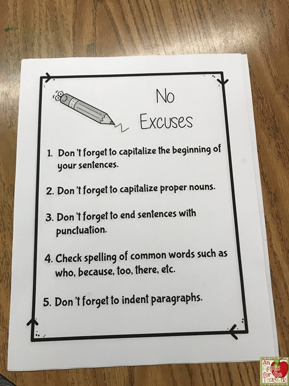 An Apple For The Teacher: No Excuses List