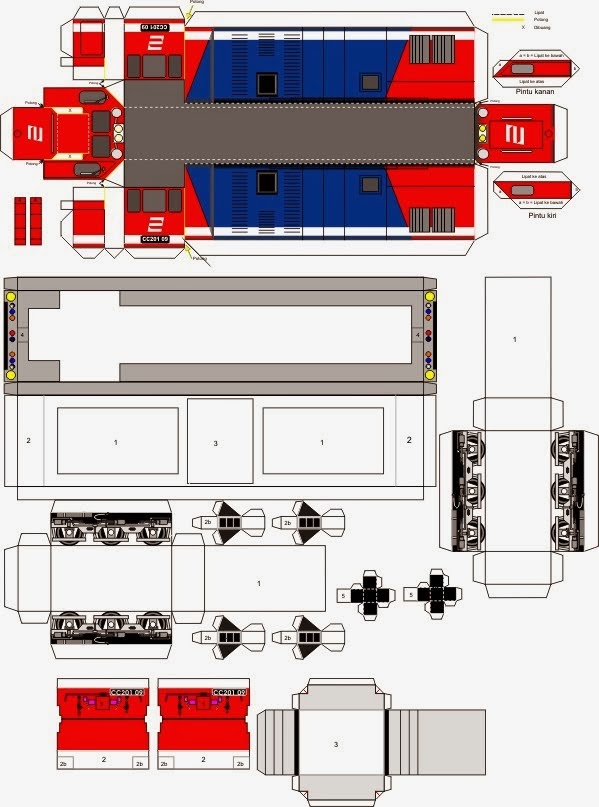 paper craft kereta api indonesia
