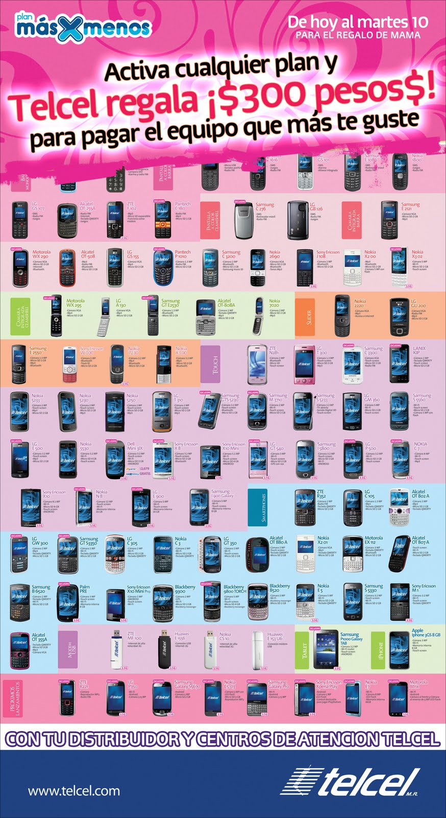 Global Publicidad: $300 PESOS LOS PONE TELCEL PARA EL SMARTPHONE DE MAMA