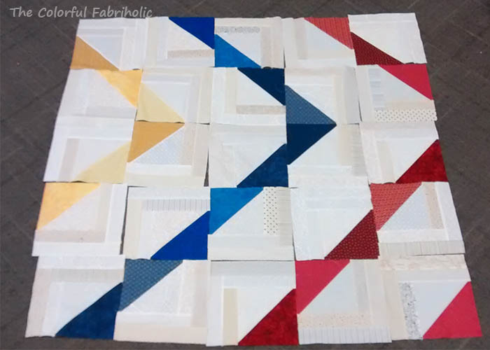 The Colorful Fabriholic: More Log Cabin Triangles