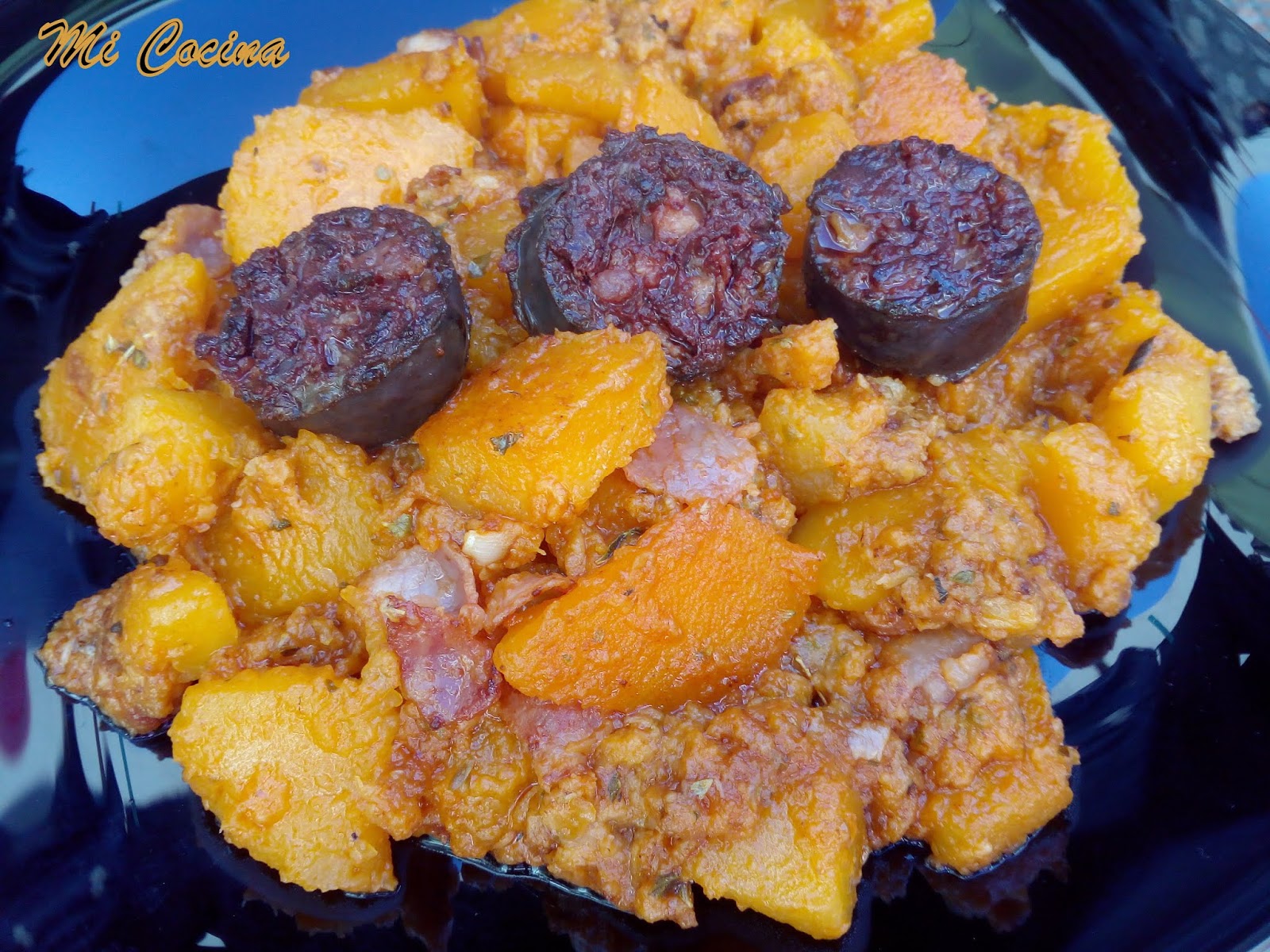 CALABAZA FRITA EN CHANFAINA CON MORCILLA | Mi Cocina