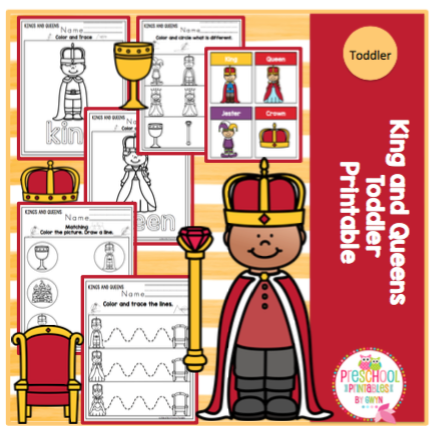 King and Queens Toddler Printable ~ Preschool Printables