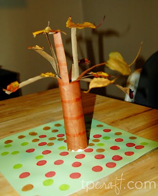 TPcraft.com: Cardboard Tube Fall Tree {Fantastic Fall Crafts & More}