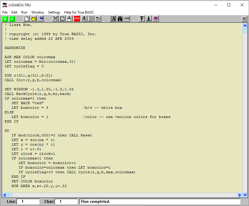 Aprendiendo C#, Python, C++, A.I, BASIC...: TrueBASIC