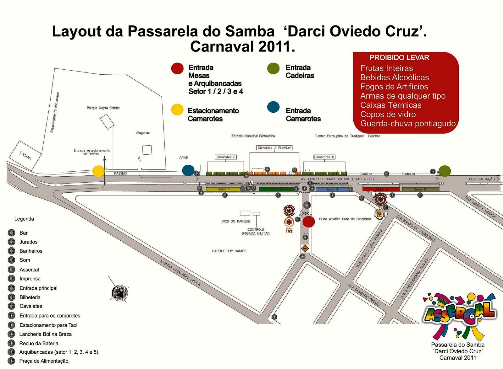 ASSERCAL: Mapa da Passarela do Samba