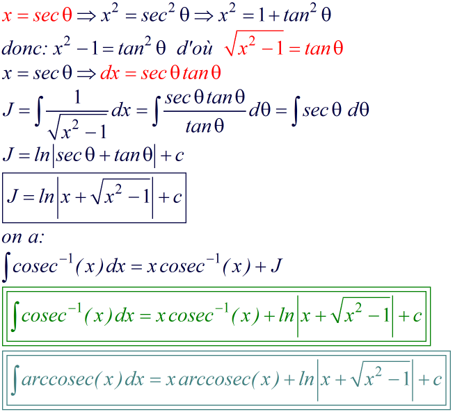 Integration of inverse trigo function.Part 2..Primitives des fonctions ...