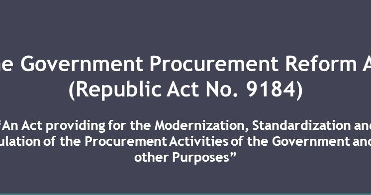 Revised IRR of RA 9184 GOVERNMENT PROCUREMENT REFORM ACT | ATLAS CDC ...