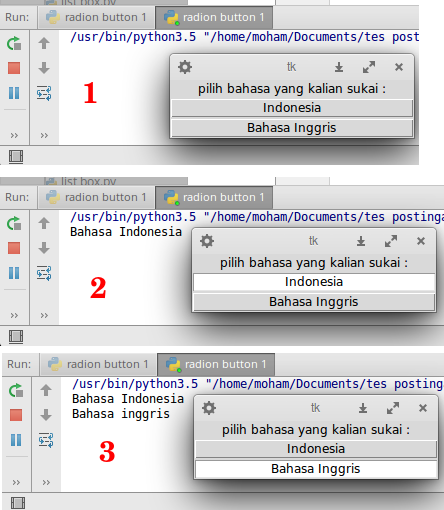 Cara membuat Radio Button di tkinter ~ Belajar Python