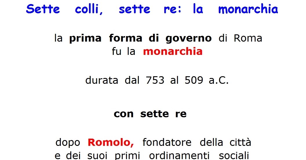 Paradiso delle mappe: Sette colli, sette re: la monarchia