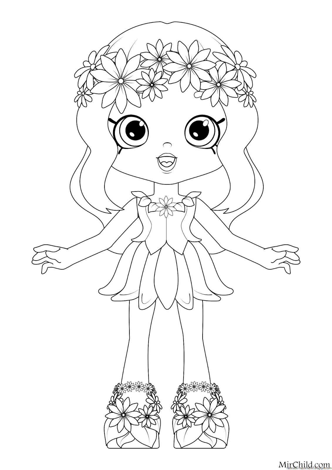 Раскраска Кукла Распечатать Бесплатно