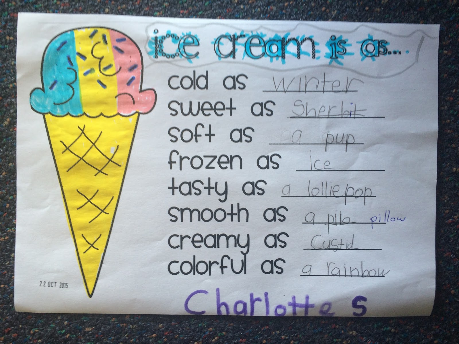 Room 2 Tuis 2015: Ice-Cream Similes