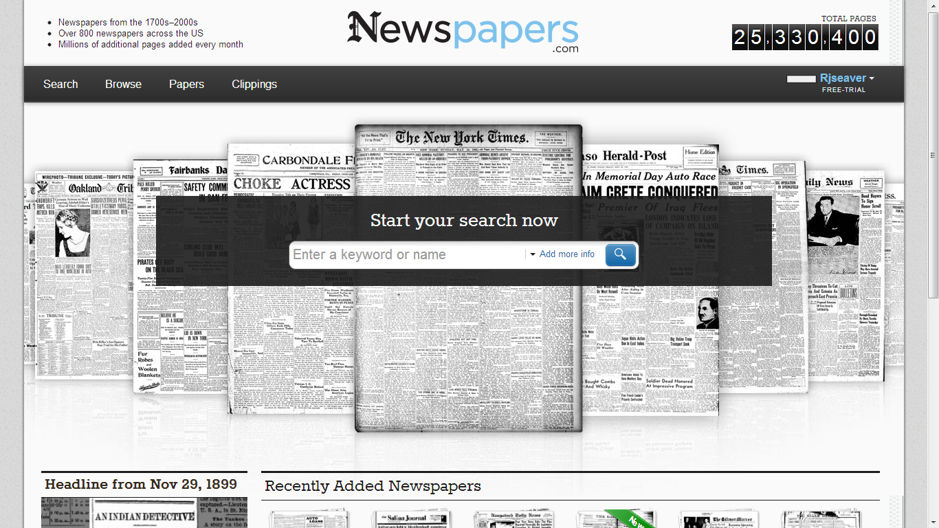 Genea-Musings: First Look at Newspapers.com Subscription Site