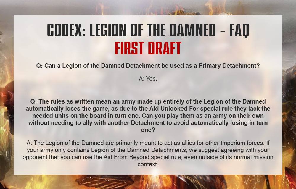 40k FAQ First Round for Codex: Khorne Daemonkin, Codex: Legion of the ...