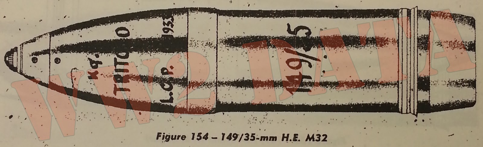 WW2 Equipment Data: Italian Explosive Ordnance - 149mm Projectiles