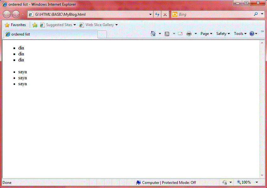 Ordered List Dan Unordered List Pada Html