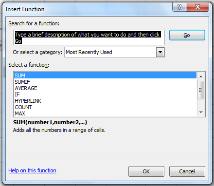 ~: SUM and SUMIF Formulas in Excel