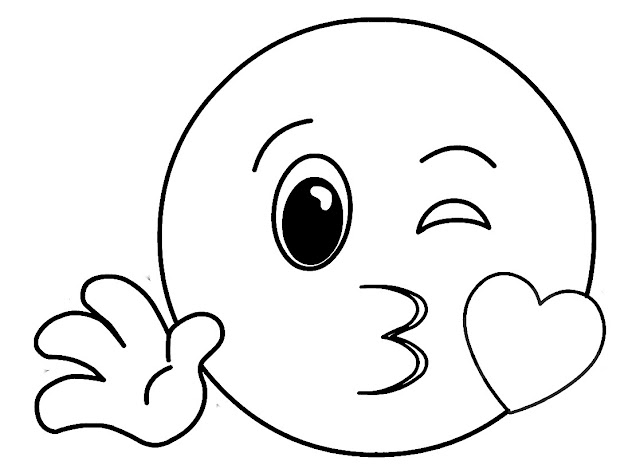 Stampa e colora: Bacio - Emoticon - Faccine delle emozioni da stampare ...